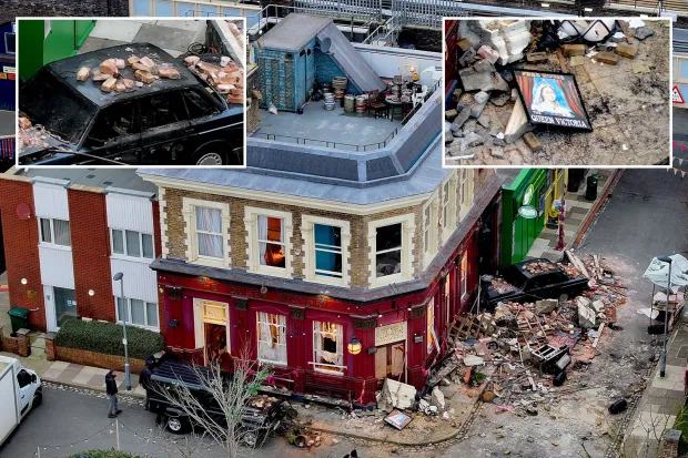 EastEnders chaos as the Queen Vic is reduced to rubble after huge ...